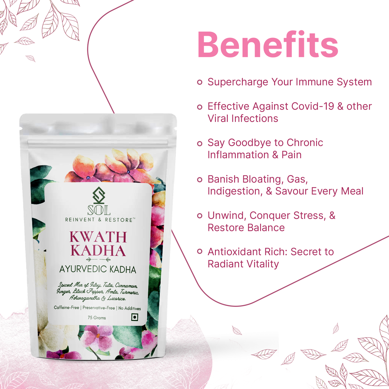 Ayurvedic Kwath Kadha, Immunity And Radiant Skin Herbal Tea – Solshop
