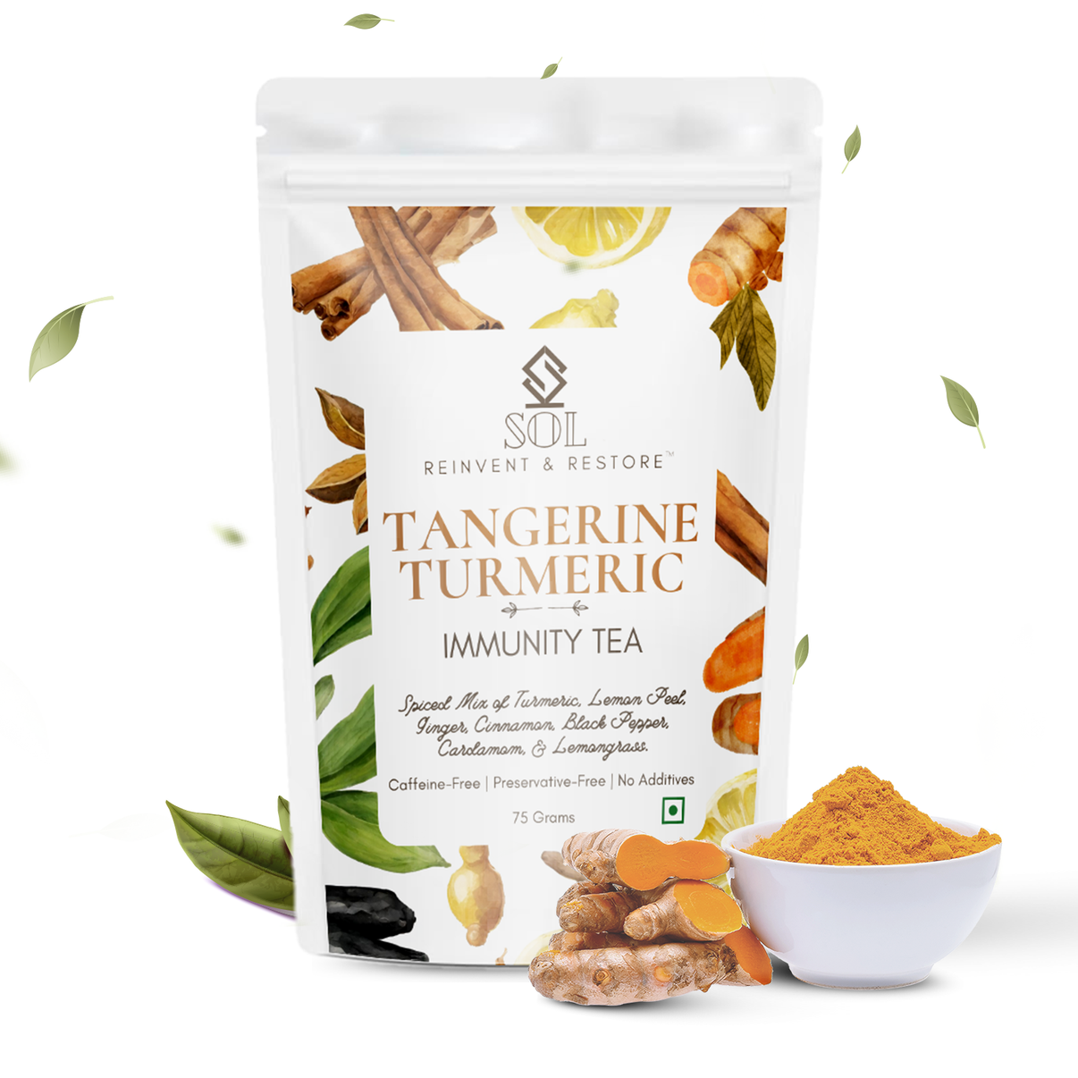 Tangerine Turmeric Tea, Ginger Tea For Cold And Sore Throat – Solshop
